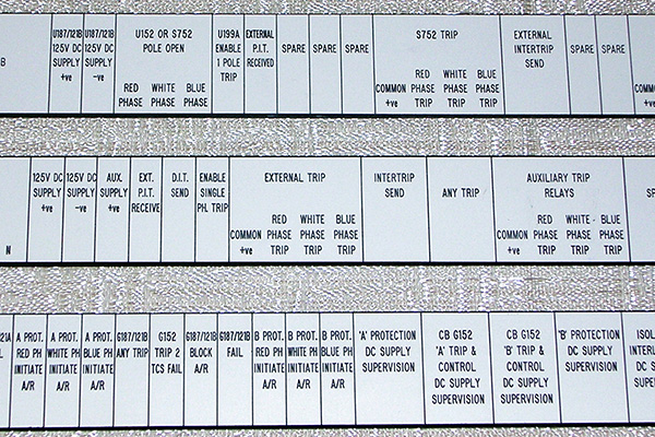 Engraved Labels for Electrical Applications - examples of our work